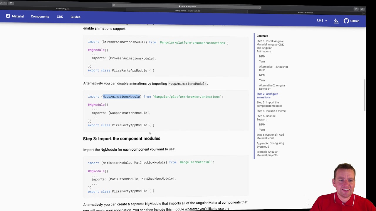 Angular7+ Extended and advanced topics 2018 | S5A1P8 |Install Materialize