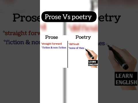 Prose vs. Poetry || prose and poetry in english literature #youtubeshorts #englishliterature