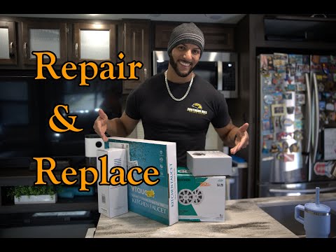 Replace RV speakers, faucet, water filter, and F350 blower motor
