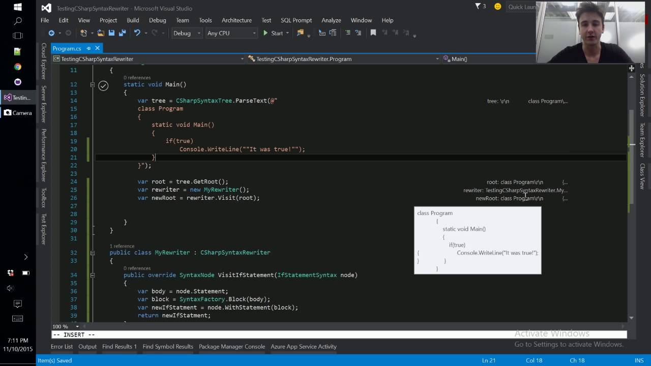 Learn Roslyn Now - E04 - The CSharpSyntaxRewriter