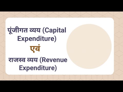 पूंजीगत व्यय (Capital Expenditure) एवं राजस्व व्यय (Revenue Expenditure) explained in hindi.