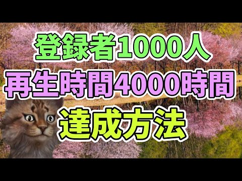 登録者1000人と再生時間4000時間を達成する方法【Youtube収益化】