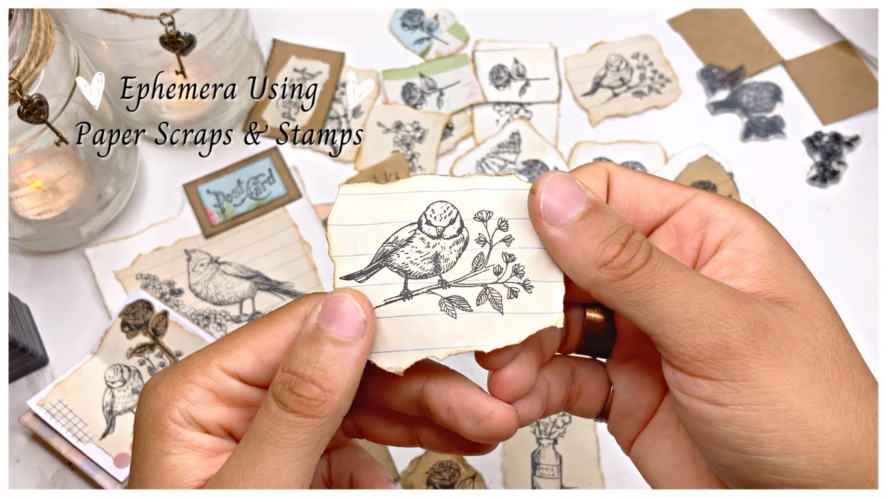 Making Ephemera Using Paper Scraps and Stamps! | Super Easy and Fun To Do✨