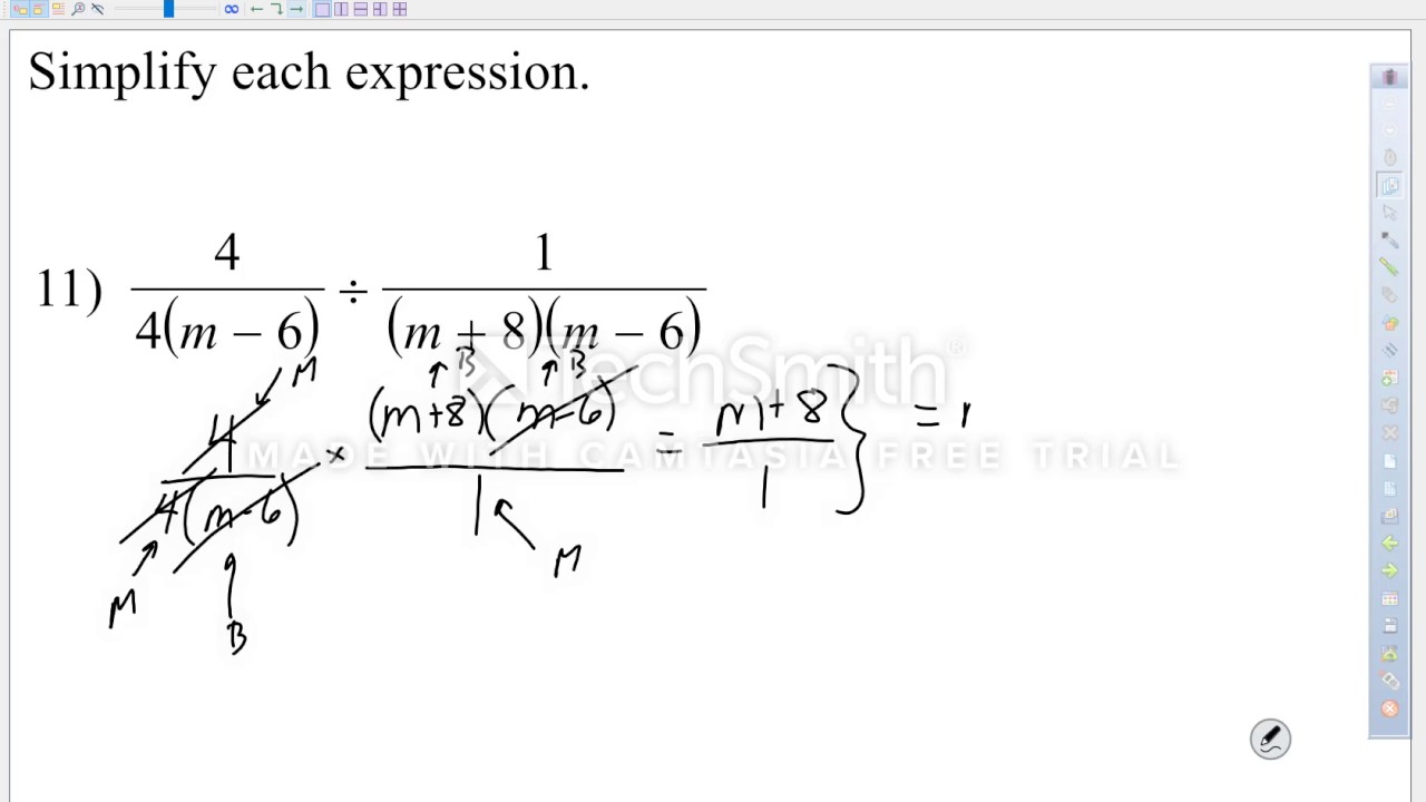 5 1 Simplifying Rational Expressions by Dividing