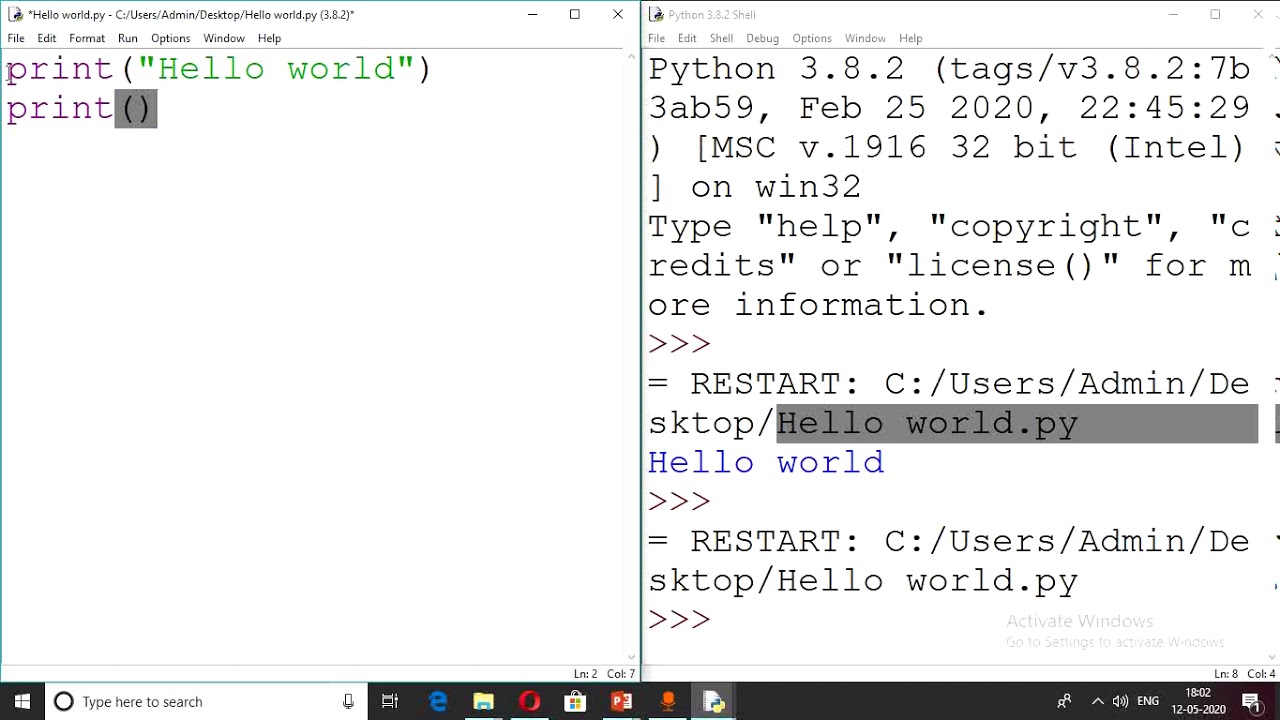 First Python program Script Mode using IDLE