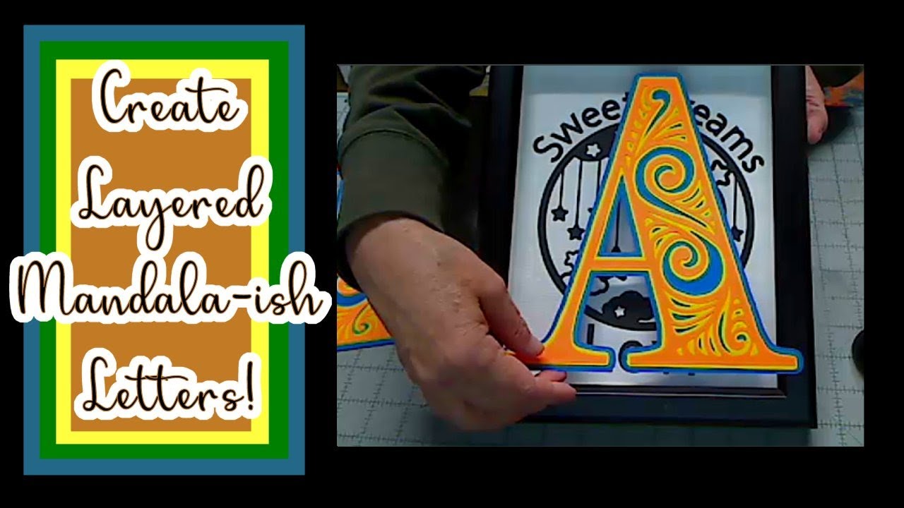 Layered Mandala-ish Letter Decor using FREE Font!