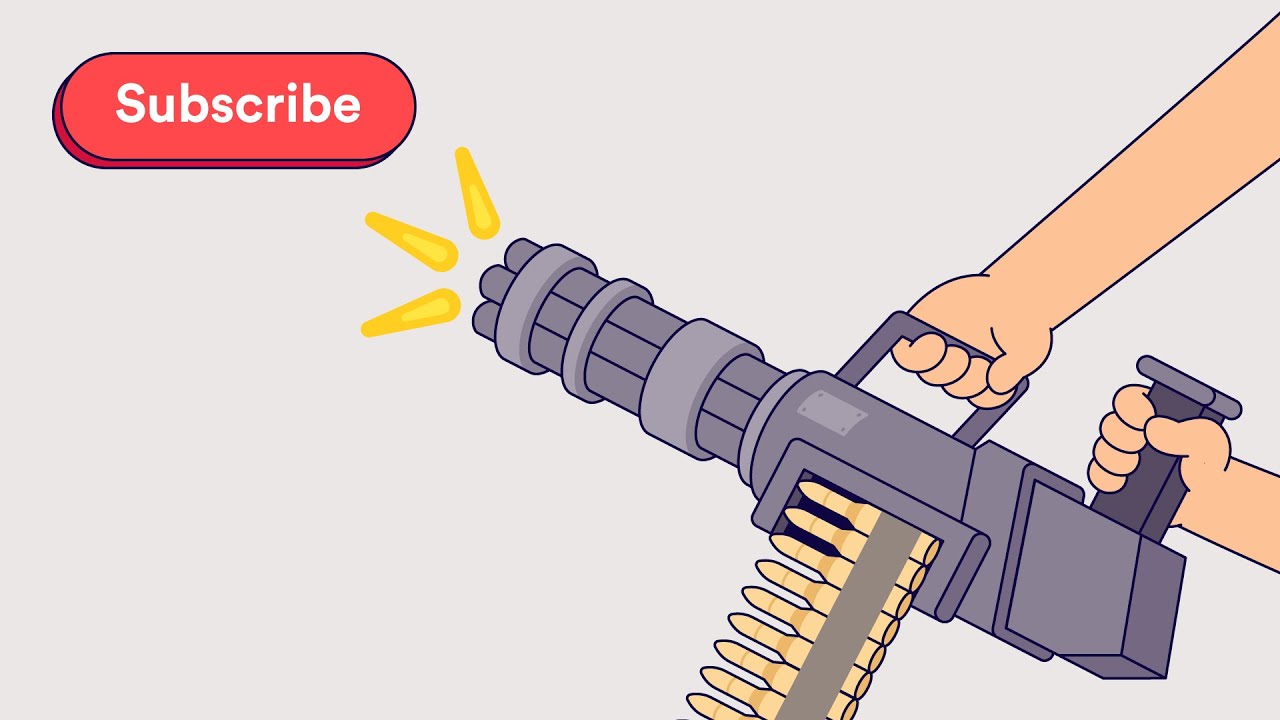 Machine Gun Subscribe and Like Animation