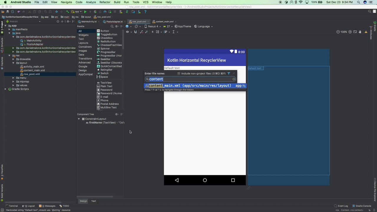 Android Kotlin Horizontal RecyclerView Tutorial