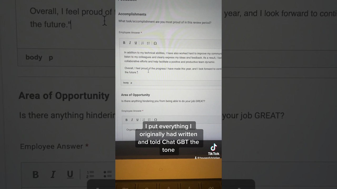 Using Chat GPT for my performance evaluation! #shorts #chatgpt