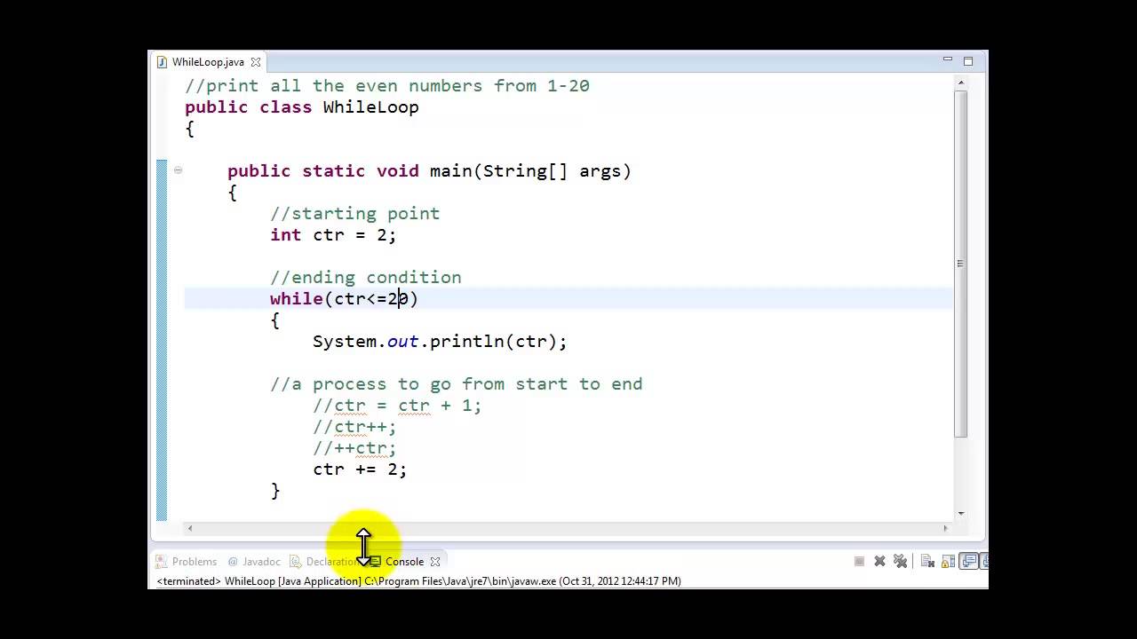 Java Tutorial - Count Controlled While Loop - 2