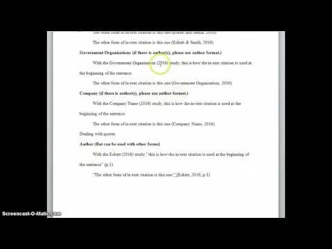 APA In-text Citations: Authors, Companies, Government Agencies, and Quotes