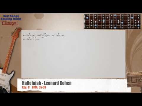 🎸 Hallelujah - Leonard Cohen Guitar Backing Track with chords and lyrics
