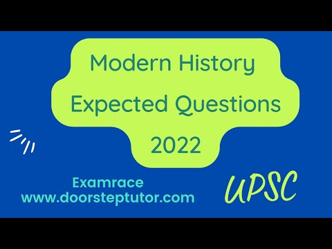UPSC CSE Prelims 2022: Modern History Important & Expected Questions - Can You Solve?
