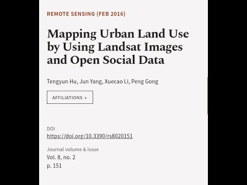 Mapping Urban Land Use by Using Landsat Images and Open Social Data | RTCL.TV