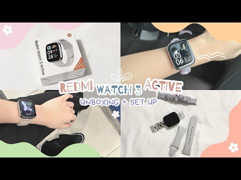 redmi watch 3 active unboxing + cute accessories haul 💕 affordable smartwatch ⌚️