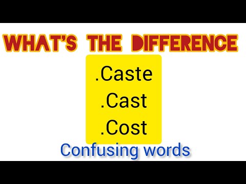 What is the difference | Caste| cast | cost | Confusing words in english | Part 2