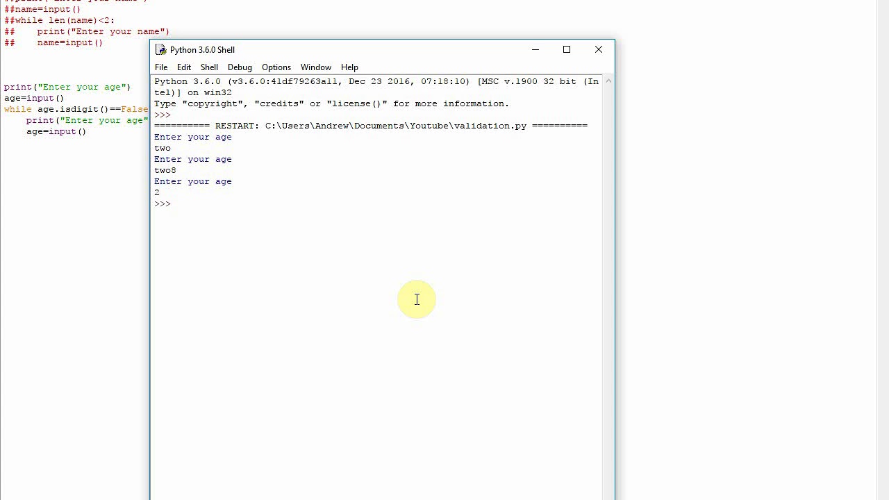 Validation in Python 3