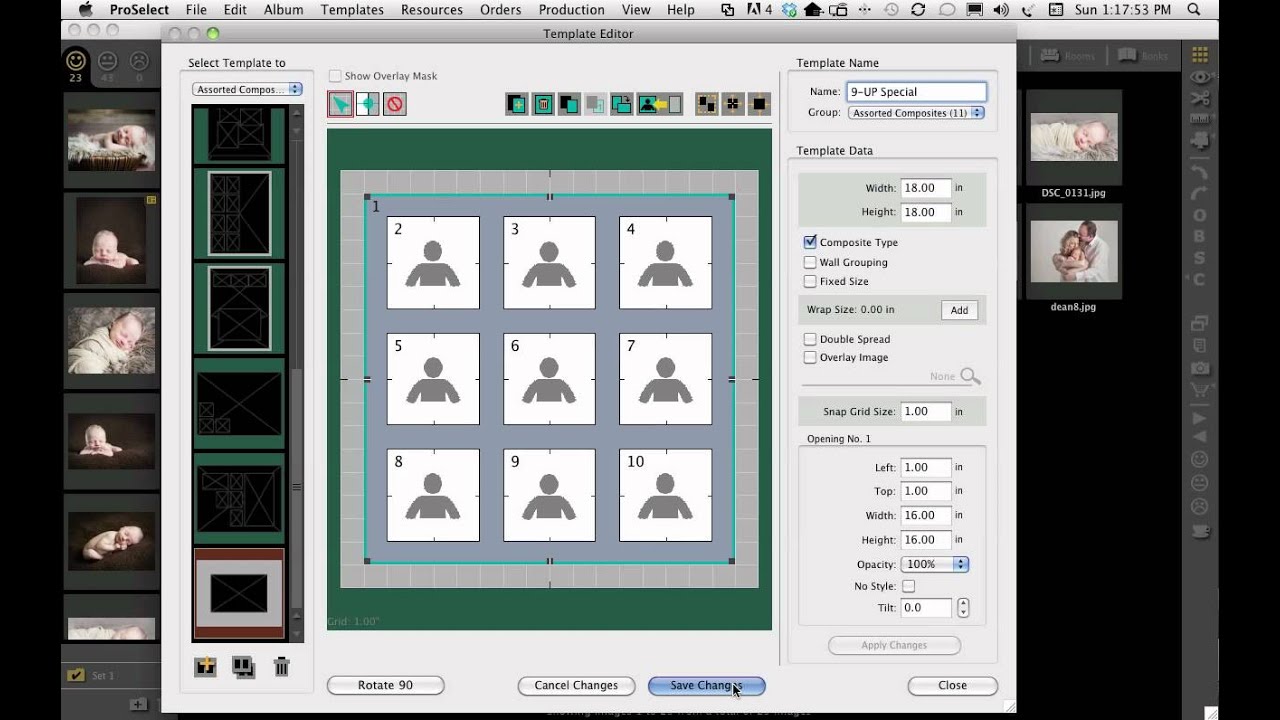 Making a custom 9-up template in ProSelect