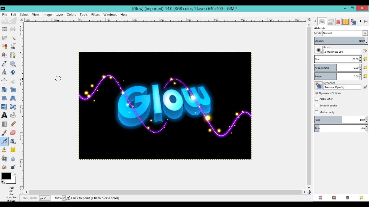 GIMP Tutorial: Glowing 3D Text Effect