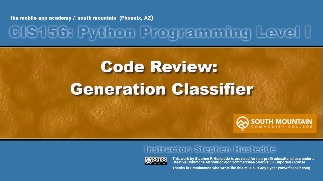 Python 02H1 - Code Review: Generation Classifier