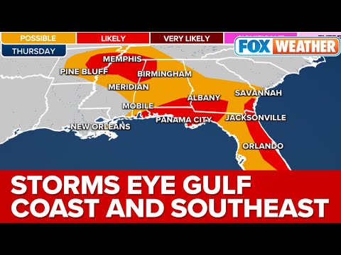 Severe Storms With Damaging Winds, Large Hail Eyes Gulf Coast, Southeast