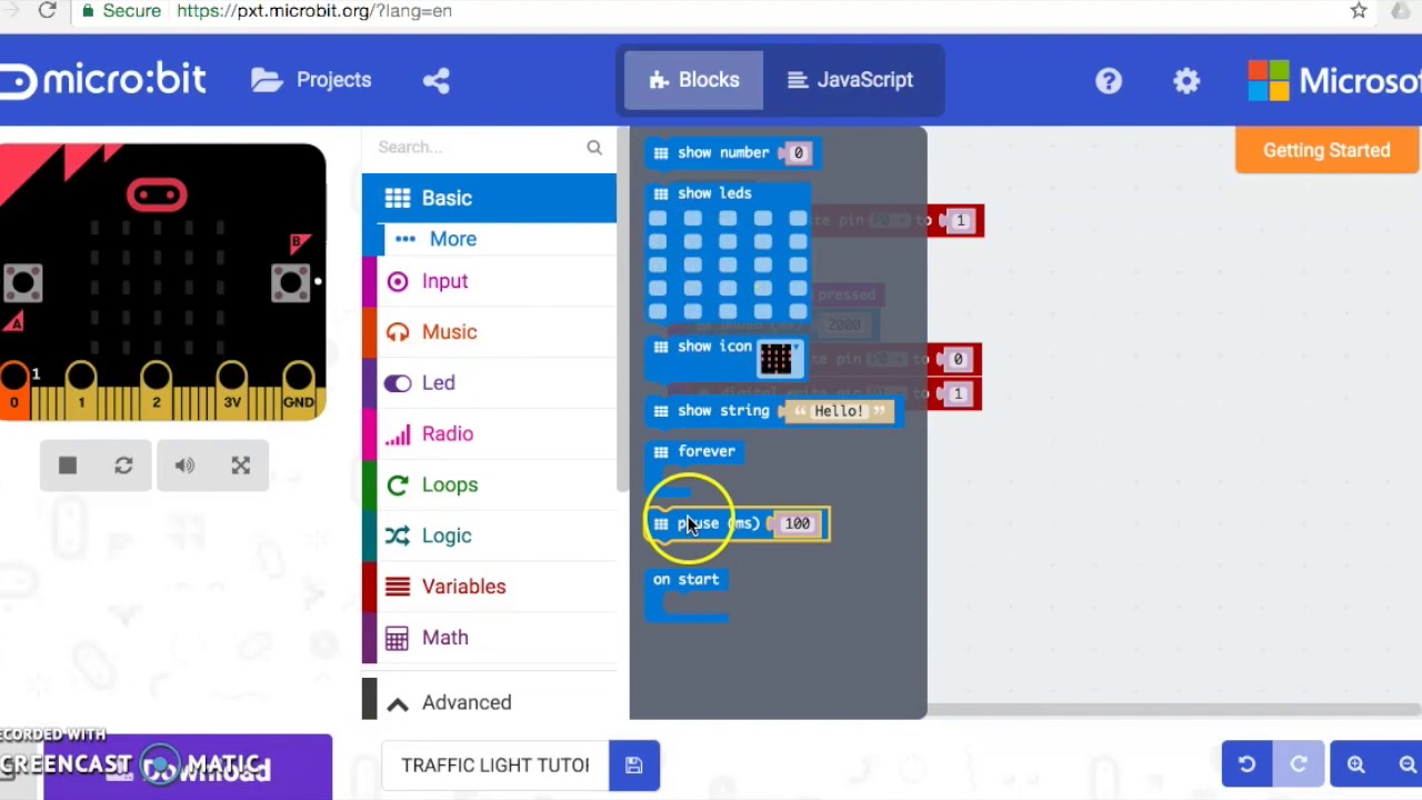 MICROBIT TRAFFIC LIGHT INTRODUCTION TUTORIAL