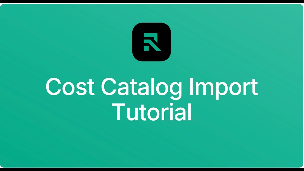 Cost Catalog Import Tutorial
