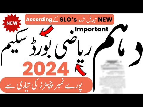10th Class Math Pairing Scheme 2024 | Maths Scheme 10th Class 2024
