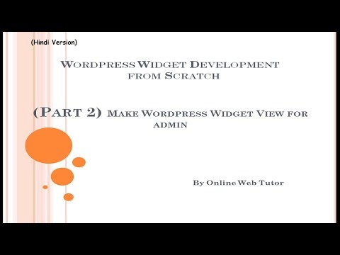 Learn Wordpress Widget Development tutorial from scratch Part 2 Make Wordpress Widget View for ...