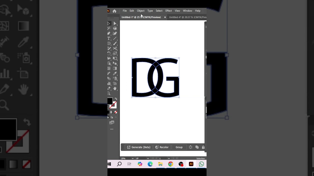 2 letter logo ideas | Adobe illustrator 2025 logo design tricks|Creative 2-Letter DG Logo Ideas