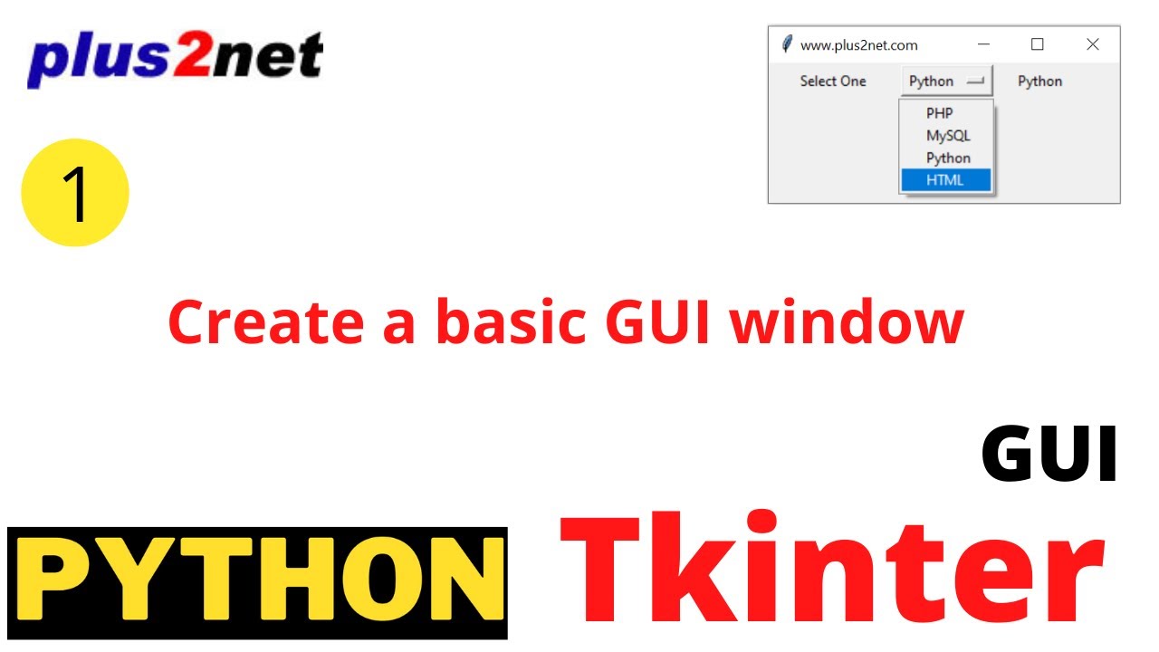 Python GUI basic window code using Tkinter library for displaying first blank window