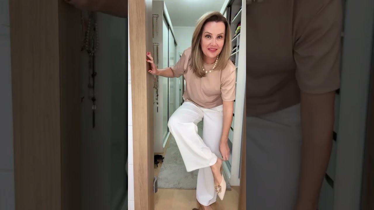 CALÇA WIDE EM CREPE E BLUSA PAULA NO CANELADO FINO. #moda #modafeminina #tendencias #ootd #look