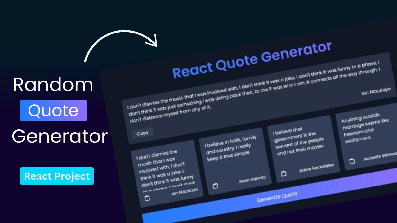 Build A Random Quote Generator In React JS | React Project For Beginners