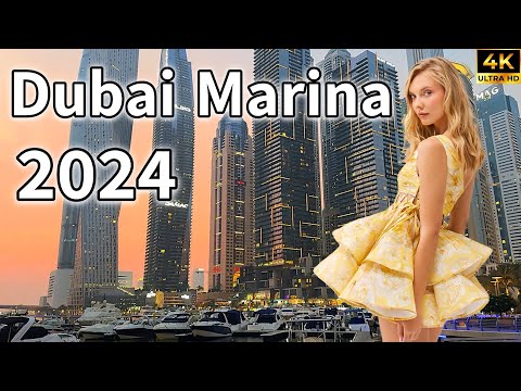 Dubai Marina 🇦🇪 Most Popular Tourist Destination! Amazing Sunset Walk [ 4K ] Walking Tour