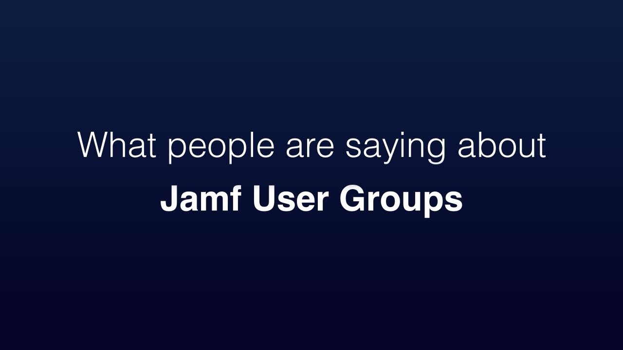 Jamf Apple Admin User Groups