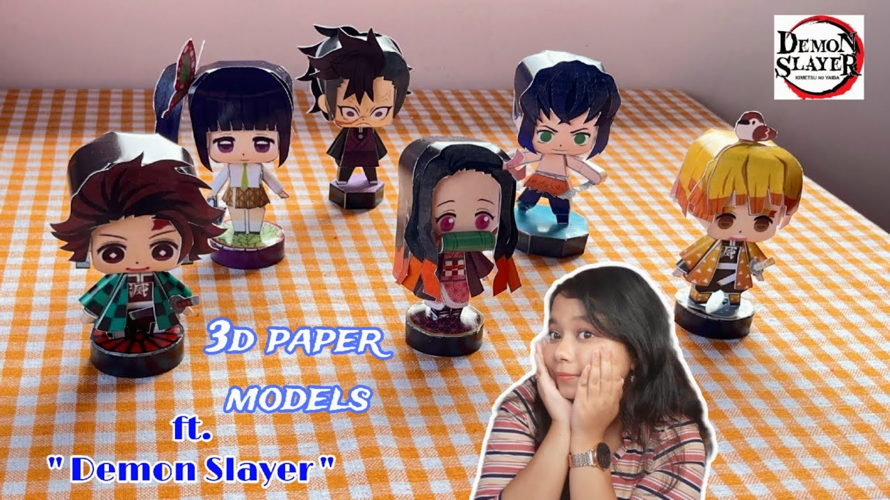 3D Paper Model of Demon Slayer Characters/Paper Model of Anime Characters/Anime Inspired DIY & Craft