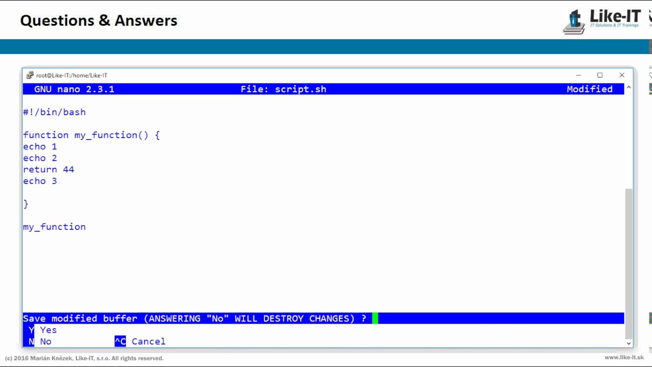 bash how to return from function