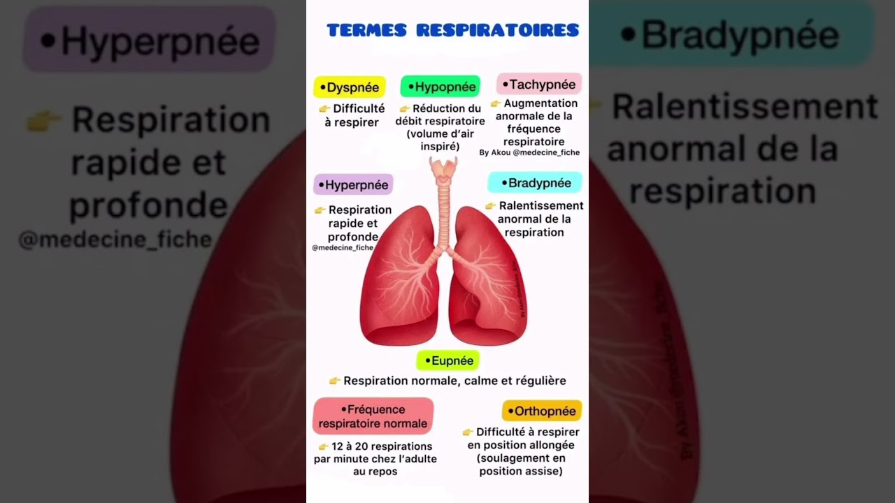 Terminologie respiratoire #médecine #sciecne #formationmédicale