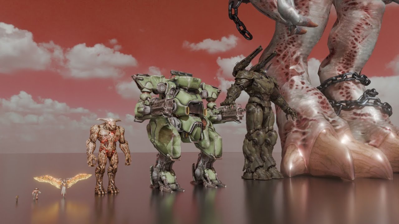 DOOM Size Comparison | 3d animated