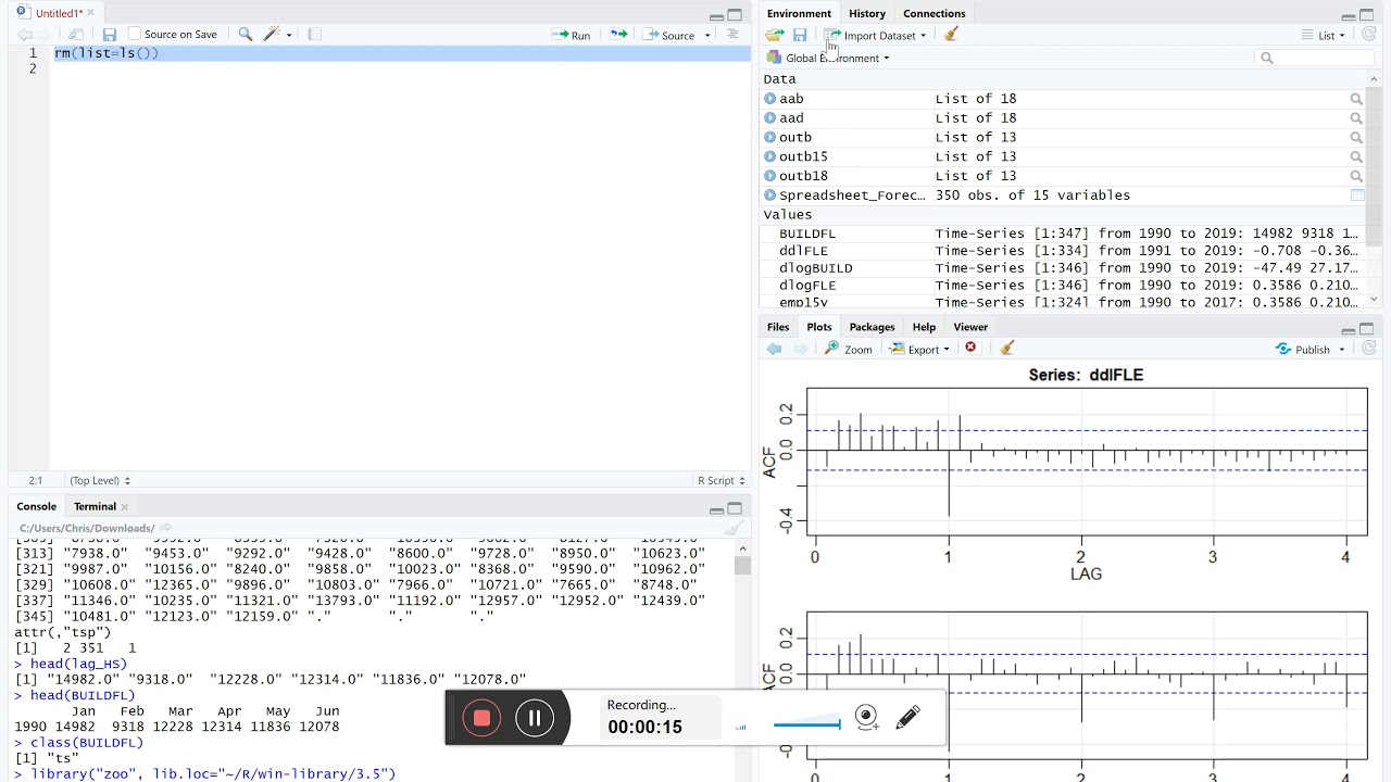 R Scripting - Remove data from R Studio  workspace