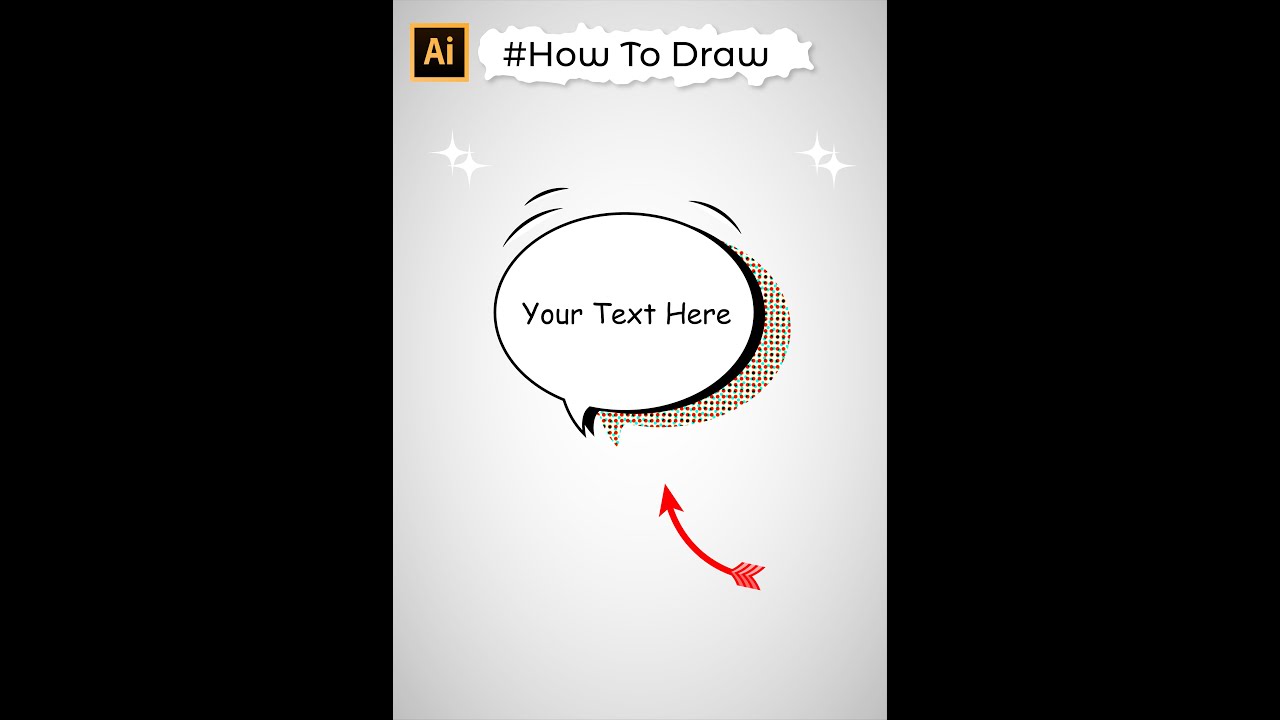 Easy Drawing Speech Bubble Design Idea in Adobe Illustrator