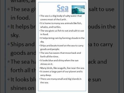 Essay on Sea # shorts #youtubeshorts #sea #water #river #rain #ocean #easytolearnandwrite #yt #gk