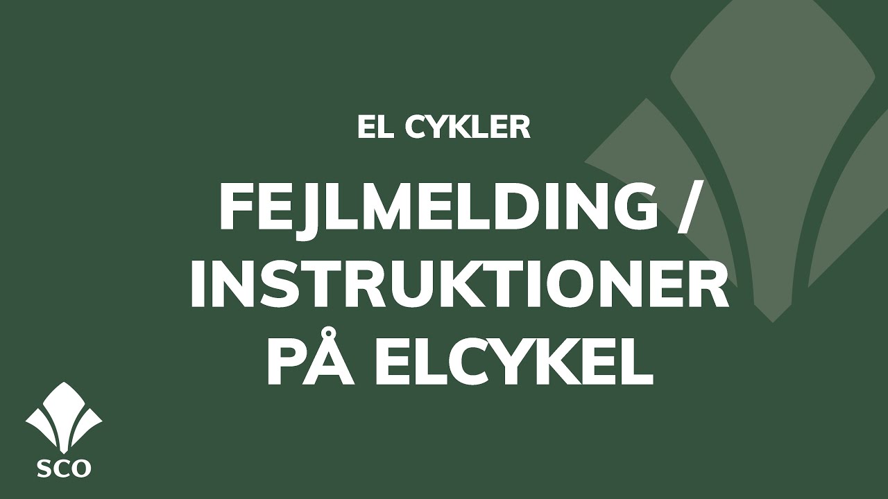 Fejlmelding/instruktioner - el-cykel