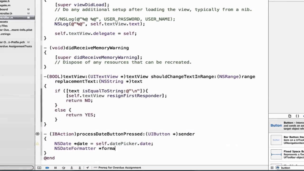 iOS Programming Tutorial - NSDate, Datepicker, NSDataFormatter and TimeInterval Examples - 51