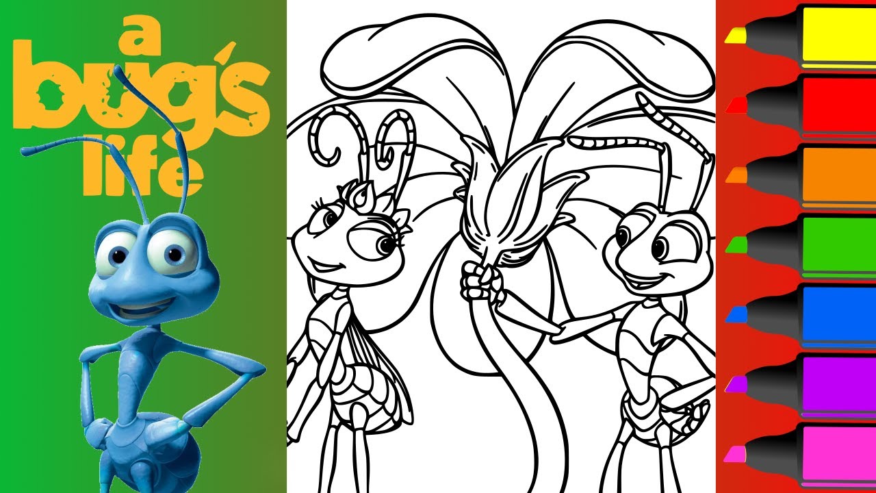 How To Color Flik From A Bug's Life | Disney Pixar Coloring Page