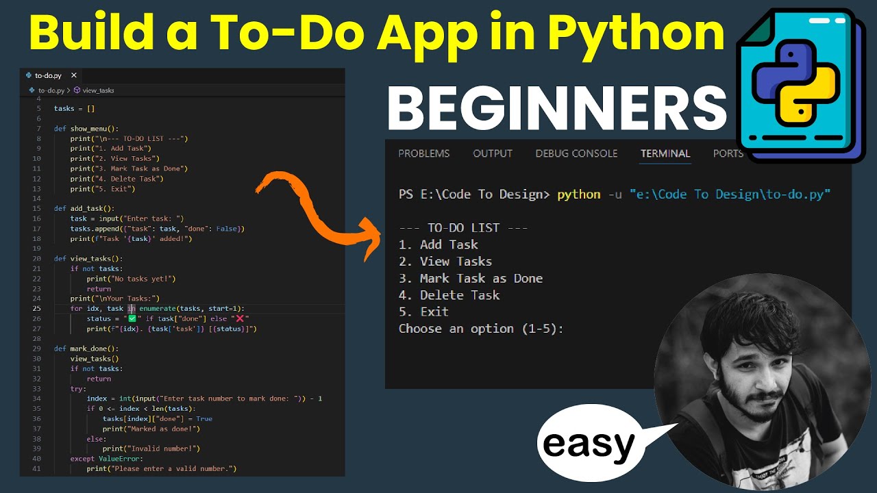 Build a To-Do List App in Python – Step-by-Step for Beginners #python #coding #programming
