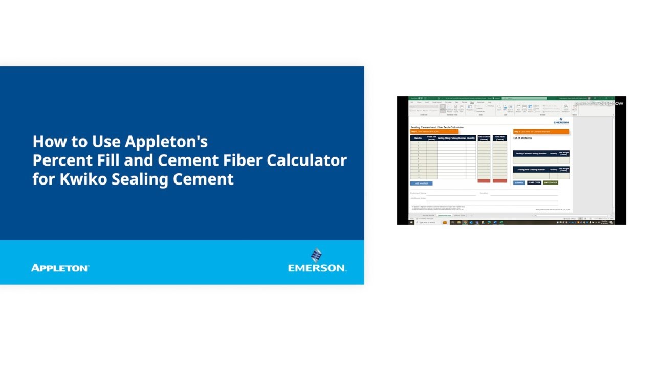 Appleton™ Kwiko Cement Calculator
