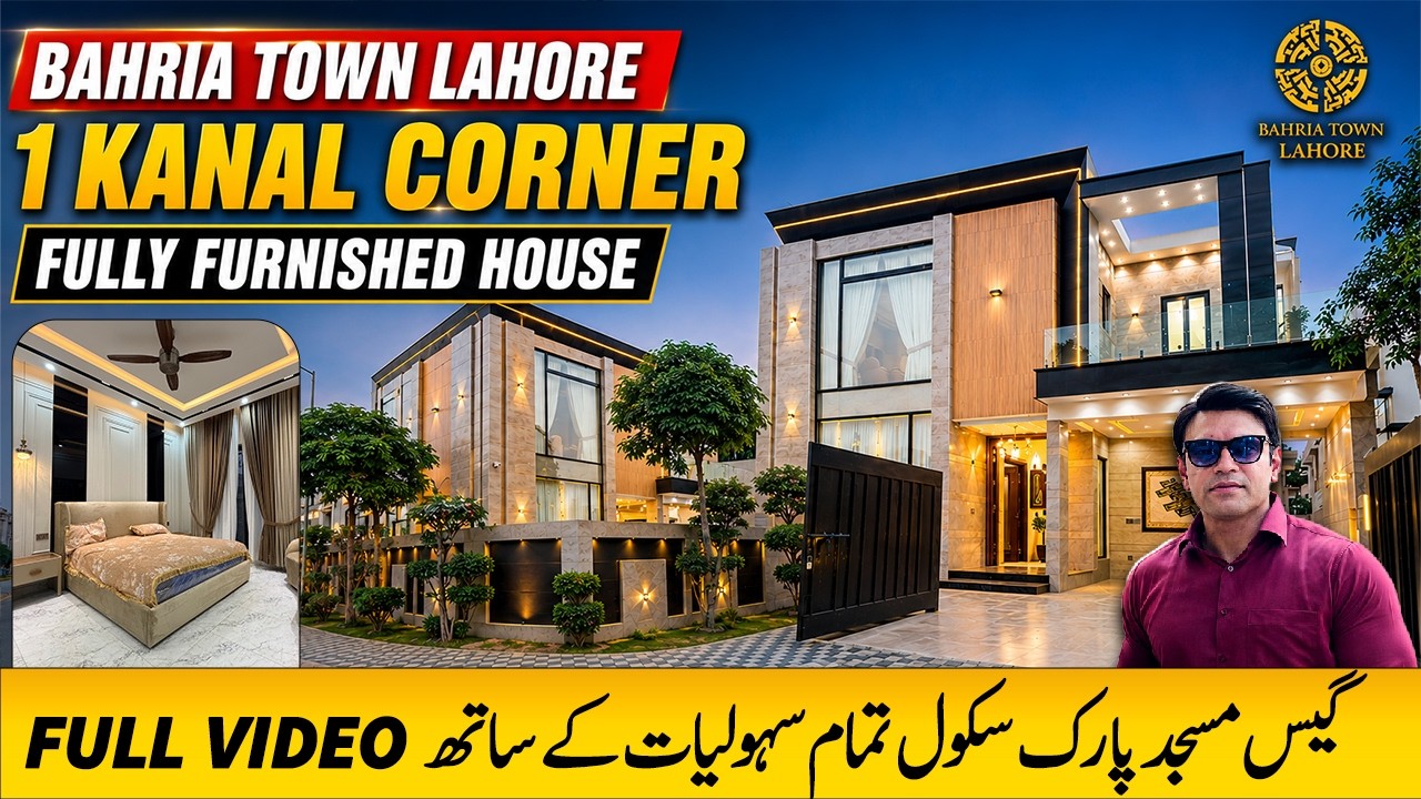 1 Kanal Brand New Fully Furnished Corner House for Sale in Bahria Town Lahore Sector B | Full Video