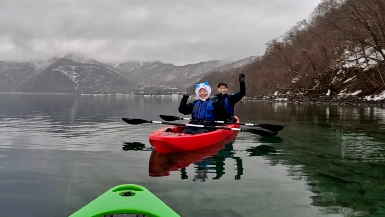 Kayaking the Clear Waters of Lake Shikotsu, Hokkaido, Japan