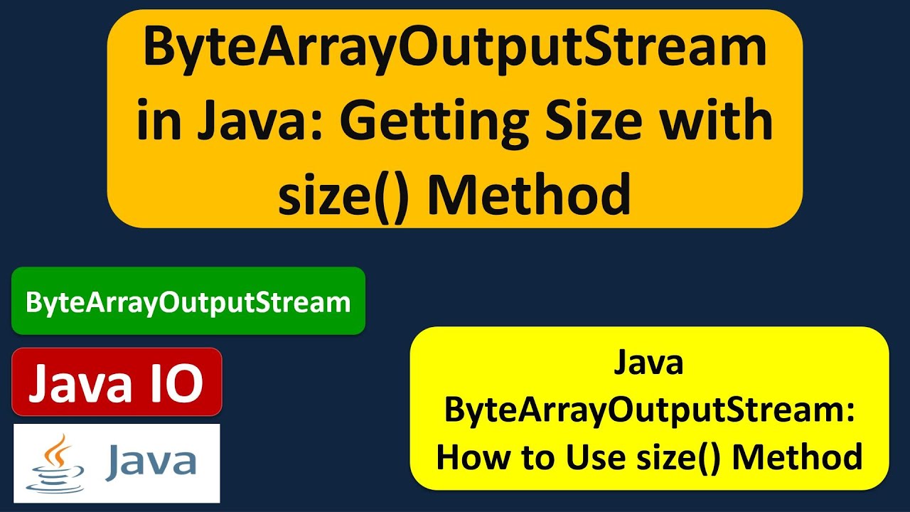 ByteArrayOutputStream in Java: Getting Size with size() Method | Java IO | Java Tutorial